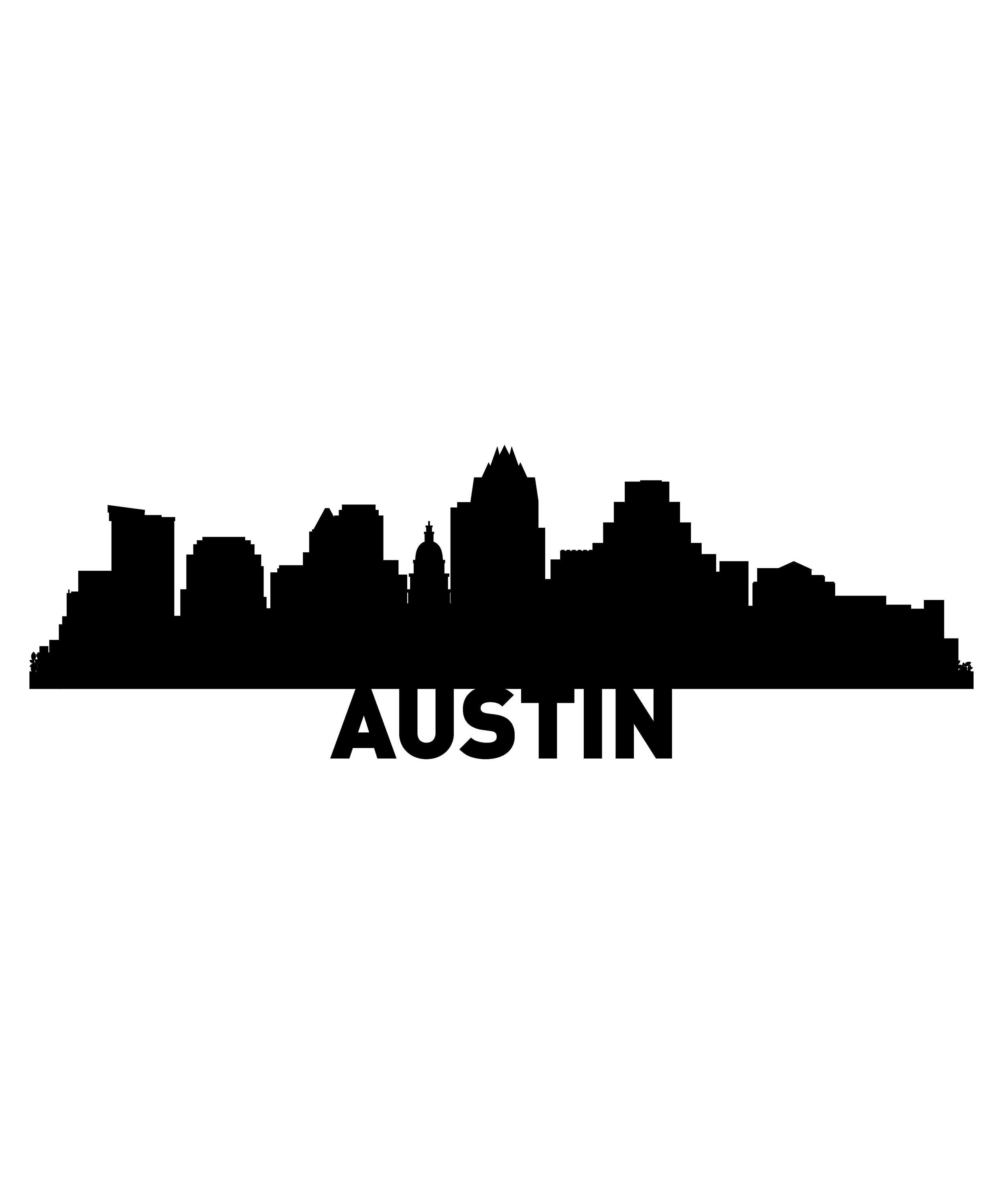 Austin Skyline SVG, Texas Silhouette, Texas Png, Austin Texas Vector ...