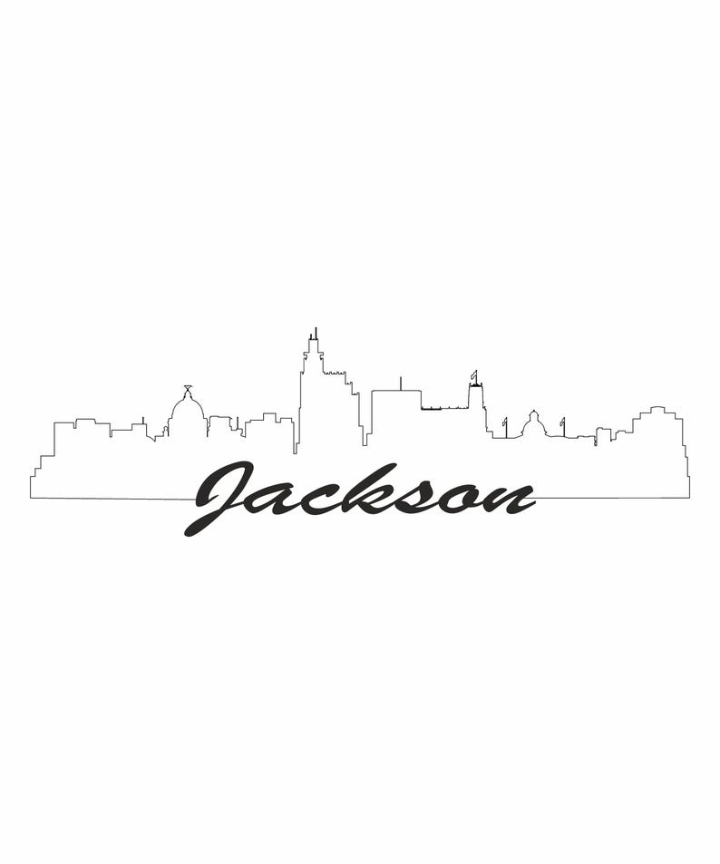 Jackson Skyline, Jackson Svg, Jackson PNG, Jackson Vector, Jackson ...