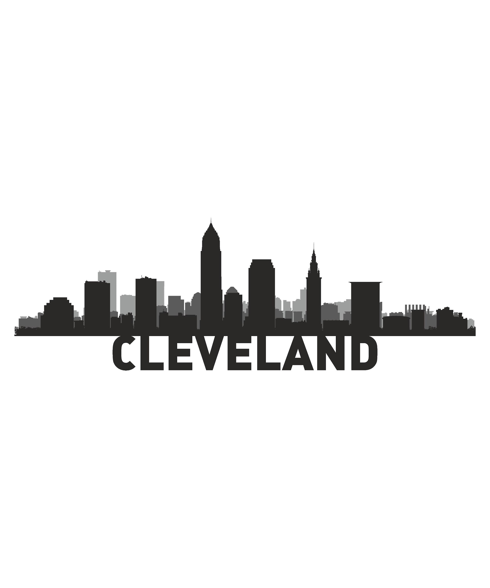 Cleveland Skyline SVG, Cleveland SVG, Cleveland Skyline Silhouette, Png ...