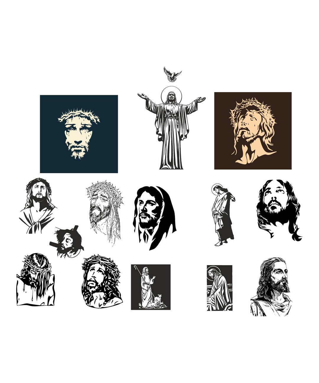 Jesus SVG, Jesus Clipart, Christian SVG, God Svg, Cross Svg, Jesus Cut ...