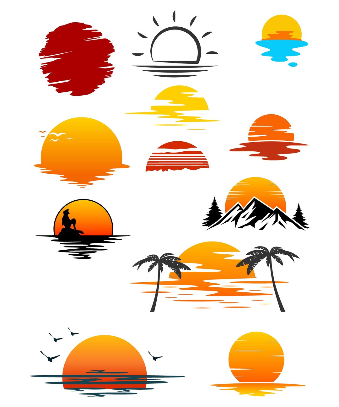 Sunrise SVG, Sunrise Cut File, Sunset SVG, Sun Vector, Sun Rise Svg ...