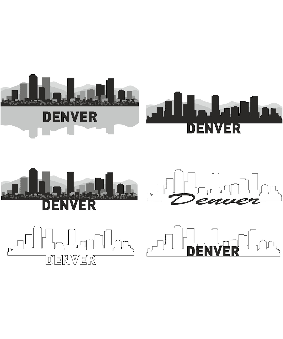 Denver Skyline SVG, Denver SVG, Denver PNG, Denver Colorado Vector ...