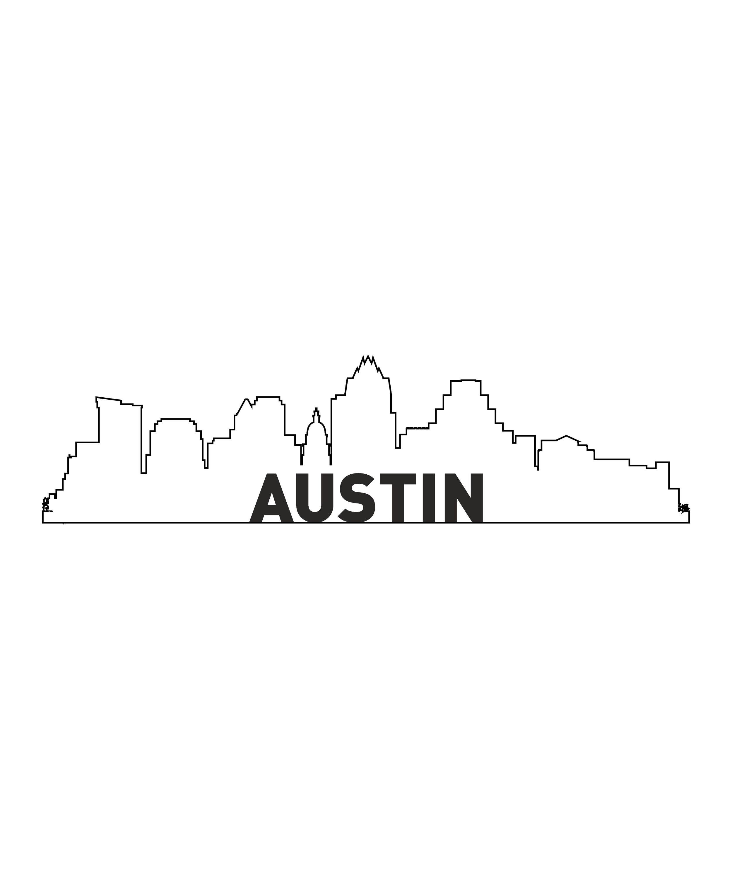 Austin Skyline SVG, Texas Silhouette, Texas Png, Austin Texas Vector ...