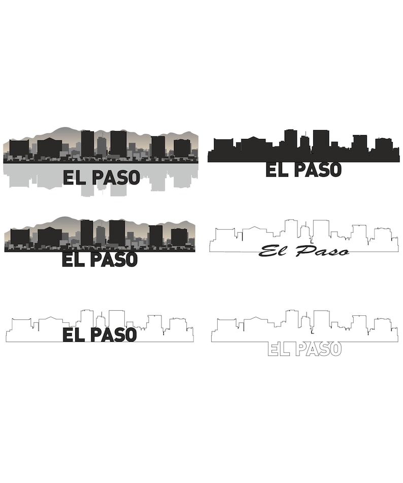 El Paso Skyline SVG, El Paso Png, Digital Download, El Paso Vector, El ...