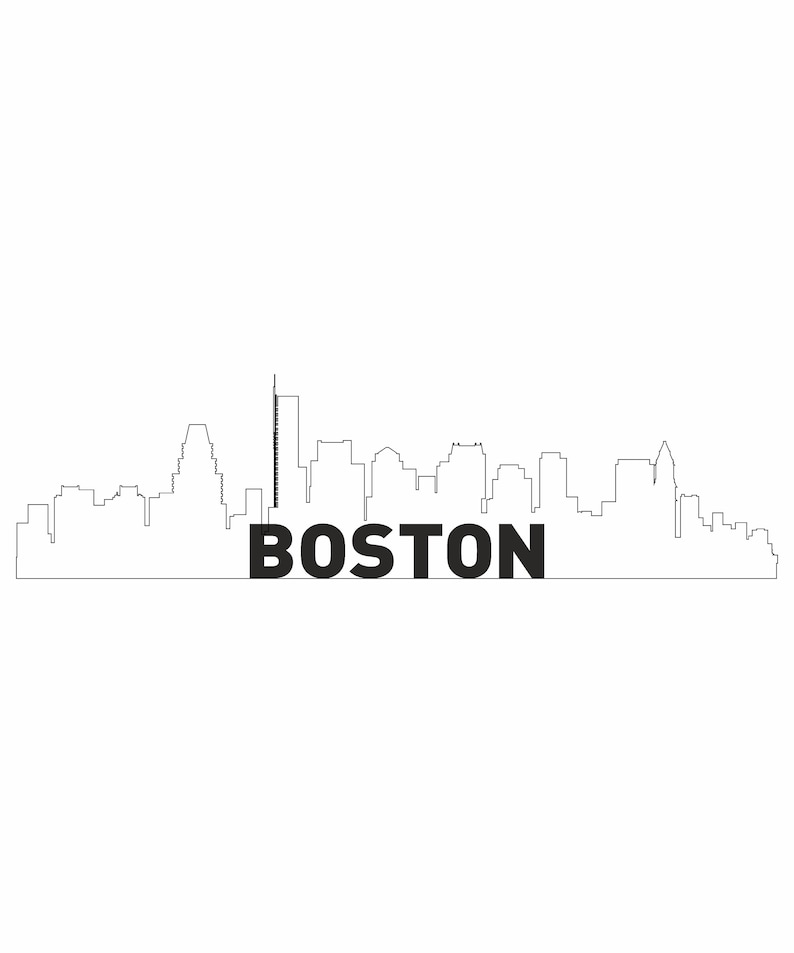 Skyline Boston Svg, Boston PNG, Boston City Vector Svg, Boston Skyline ...