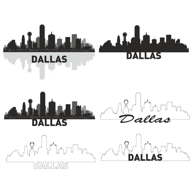 Dallas Skyline Png - Etsy