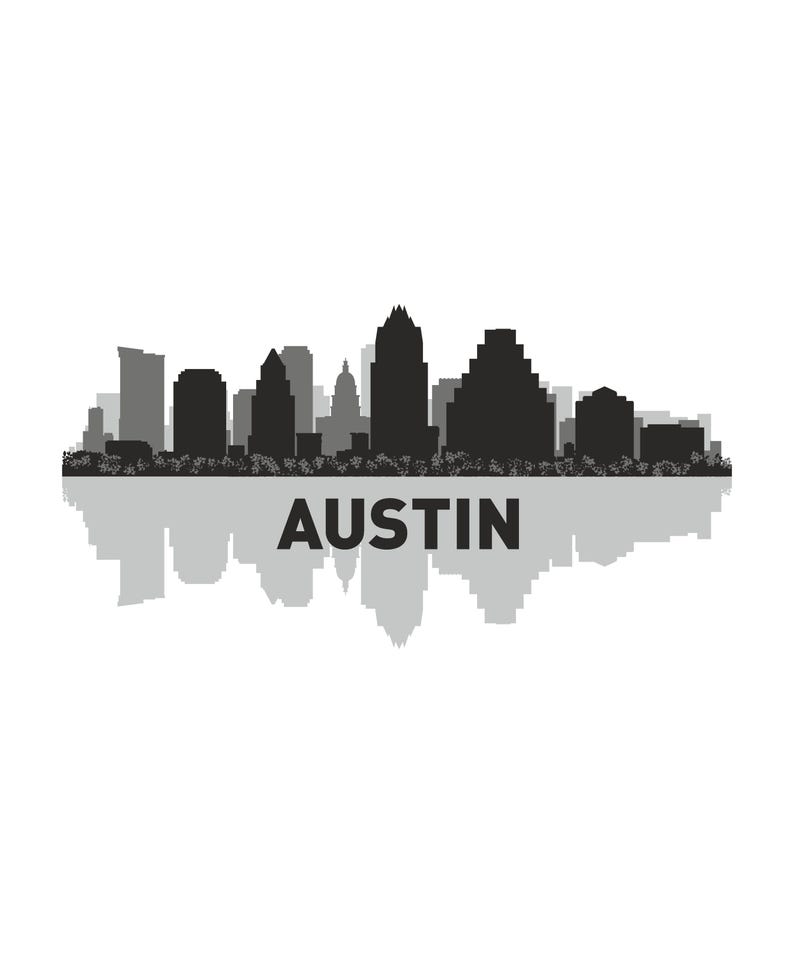 Austin Skyline SVG, Texas Silhouette, Texas Png, Austin Texas Vector ...