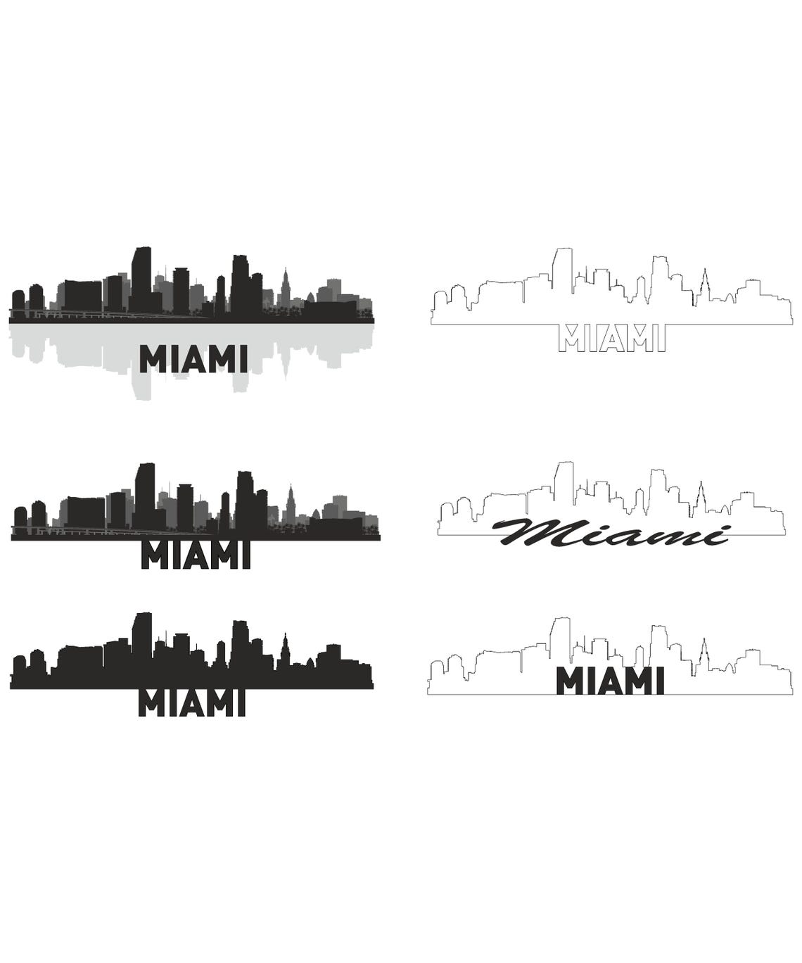 Miami Skyline SVG, Miami SVG, Miami PNG, Miami Vector, Florida Svg ...