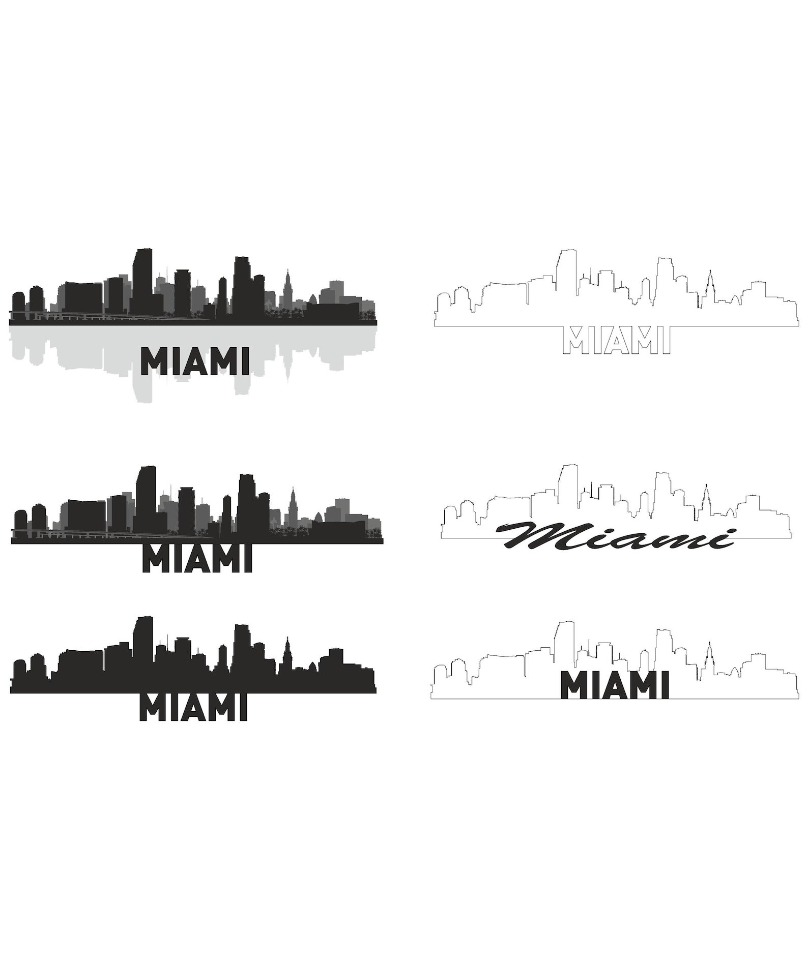 Miami Skyline SVG, Miami SVG, Miami PNG, Miami Vector, Florida Svg ...