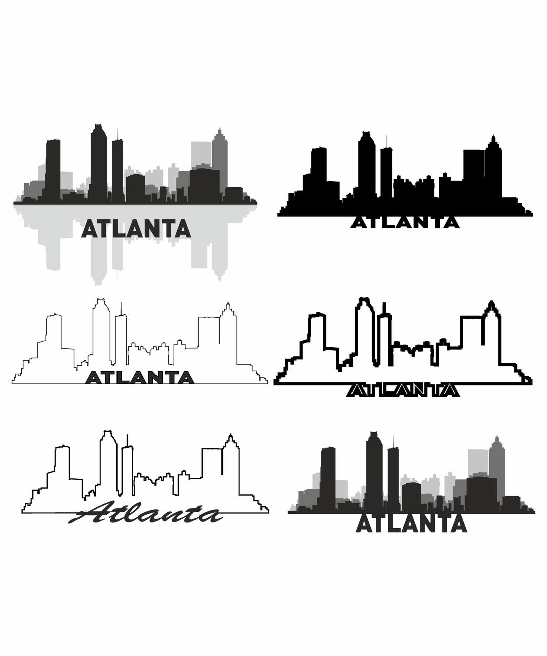Atlanta Skyline Svg, ATLANTA Silhouette SVG, Atlanta Svg, Georgia ...