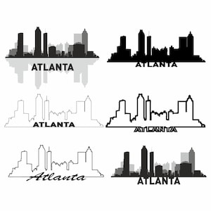 Atlanta Skyline Svg, ATLANTA Silhouette SVG, Atlanta Svg, Georgia ...