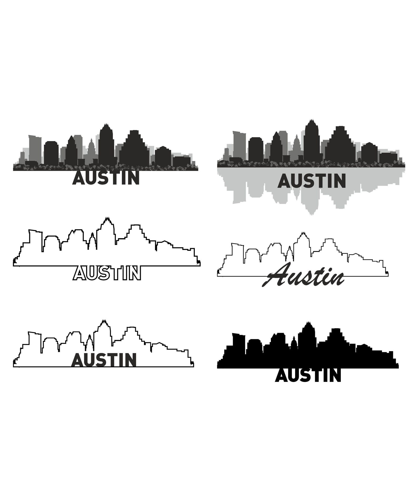 Austin Skyline SVG, Texas Silhouette, Texas Png, Austin Texas Vector ...