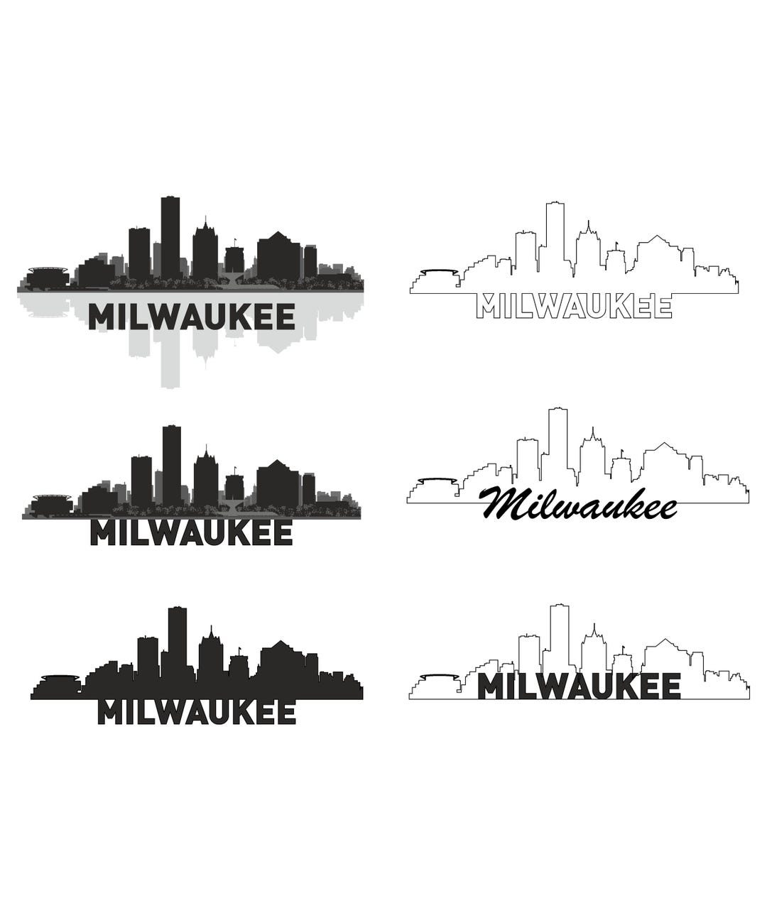 Milwaukee Skyline Svg, Milwaukee SVG, Milwaukee PNG, Milwaukee Vector ...