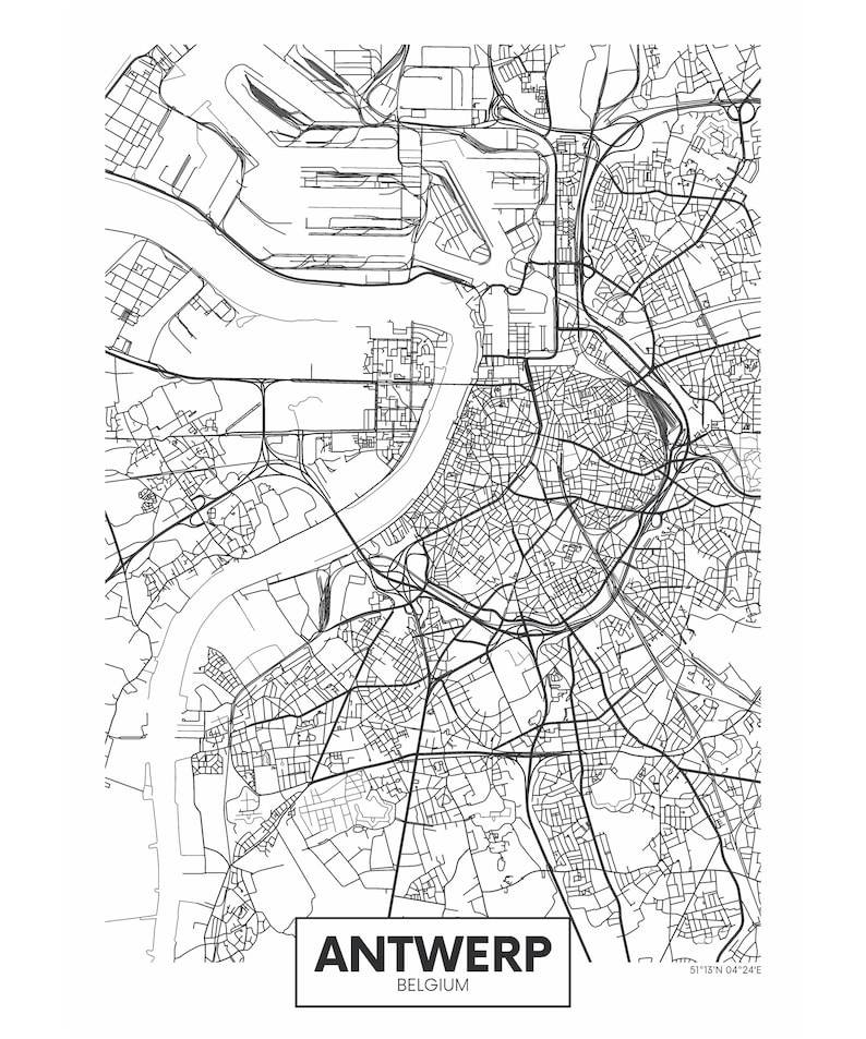 Antwerp Svg,png,cdr,ai,eps,dxf, Antwerp Map, Antwerp Art, Street ...