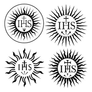 IHS Symbol Svg, the Jesuits Svg, Catholic Symbol Wall Art, Catholic Art ...