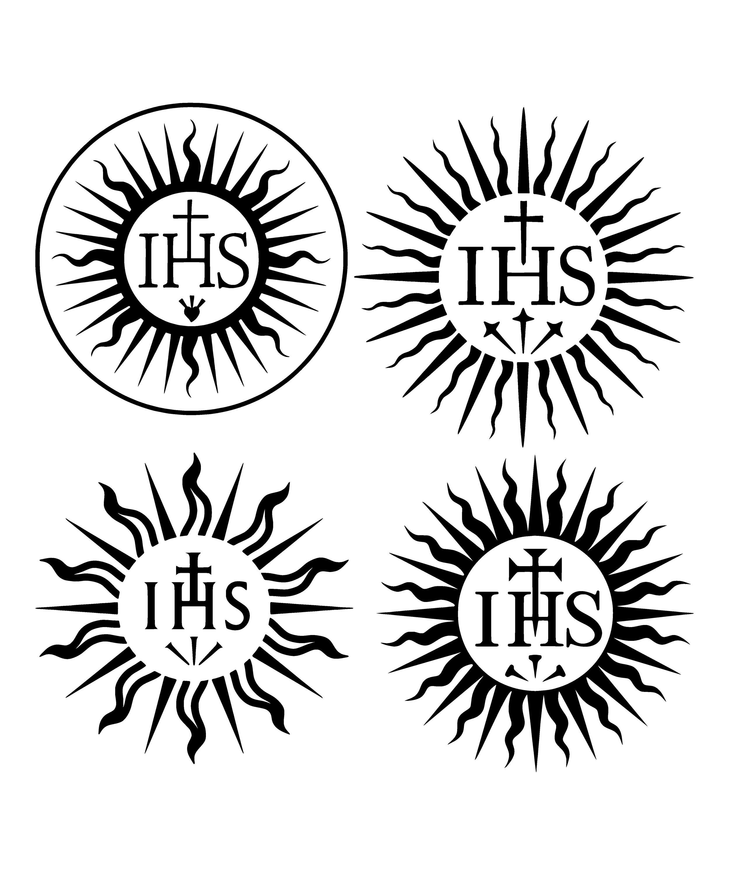 IHS Symbol Svg, the Jesuits Svg, Catholic Symbol Wall Art, Catholic Art ...