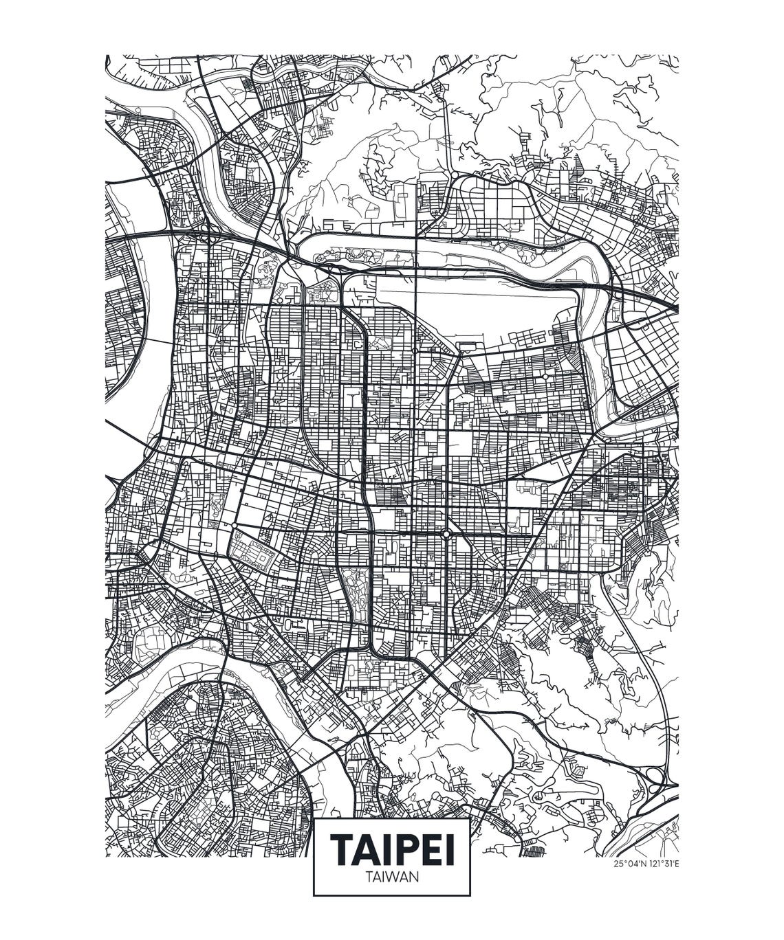 Taipei Svg,png,cdr,ai,eps,dxf, Taipei Map, Taipei Art, Street Network ...