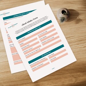 Editable Pet Care Business Client Intake Forms, Customizable Pet Sitter ...