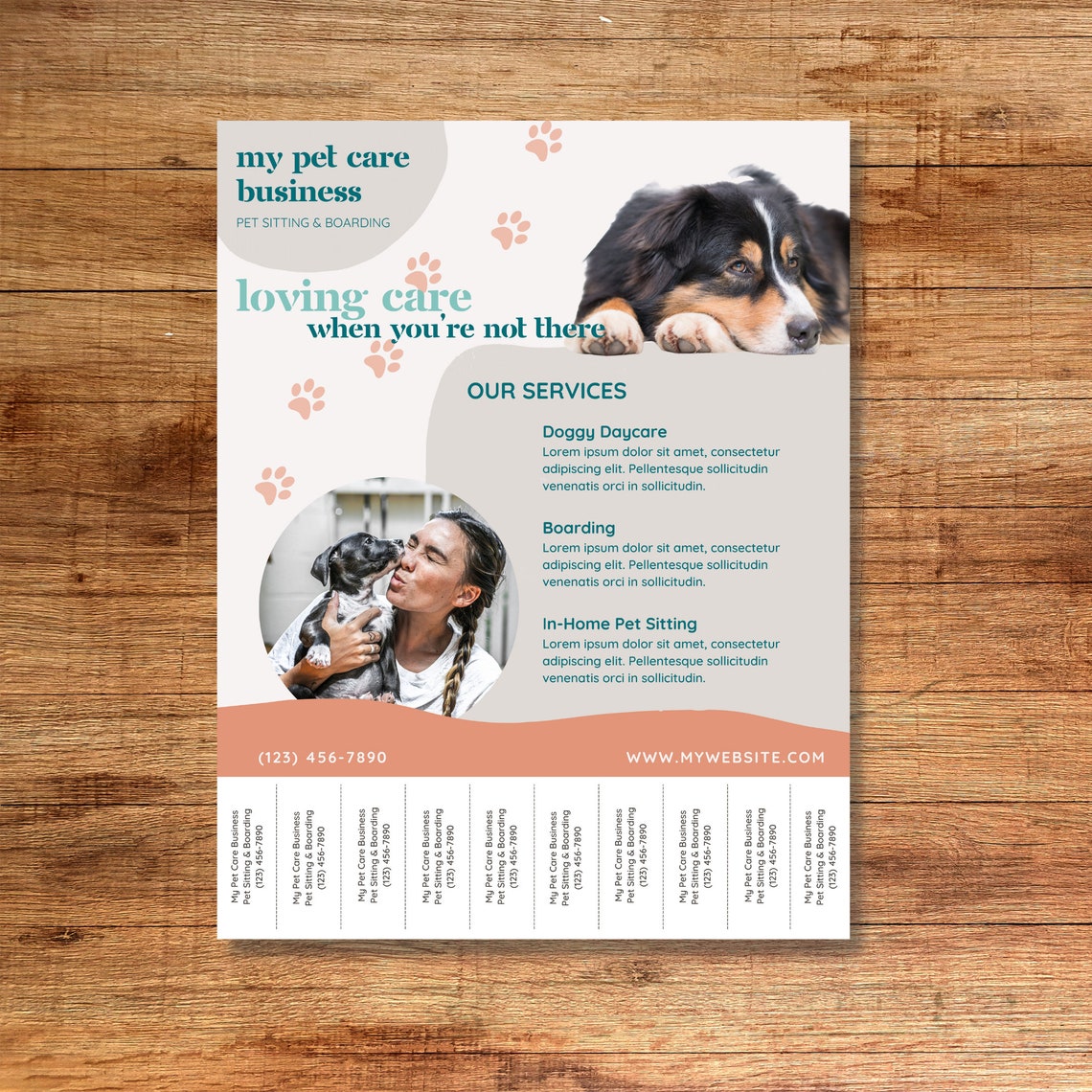 Editable Pet Care Business Flyer, Customizable Pet Sitter Template, DIY ...