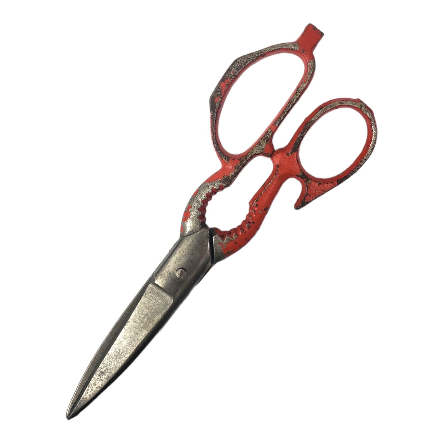 Vintage Red Handle Multi-use Kitchen Utility Scissors With Nut Cracker ...