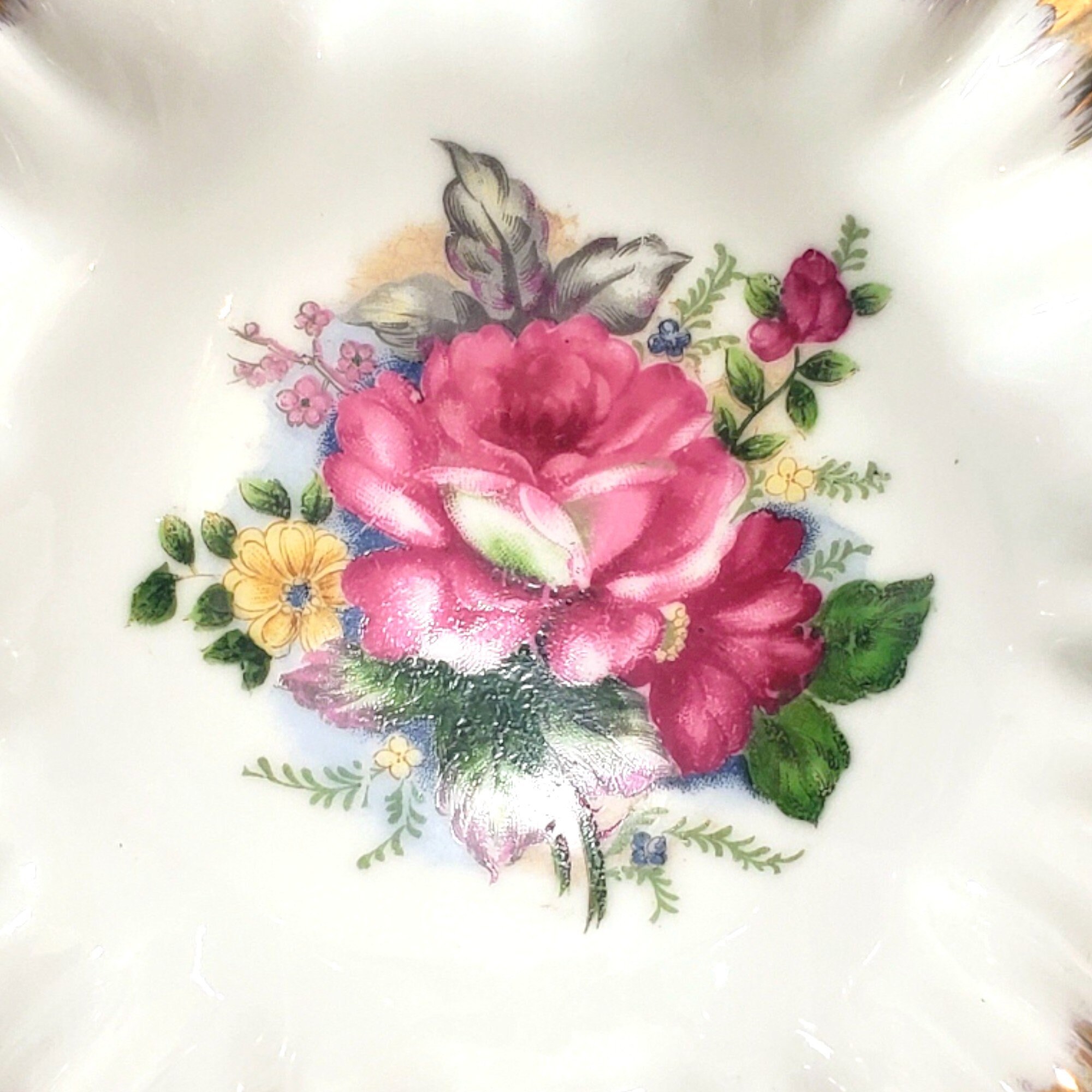 Vintage 6" Original Napco China Hand Painted Ruffled Edge Bowl ...