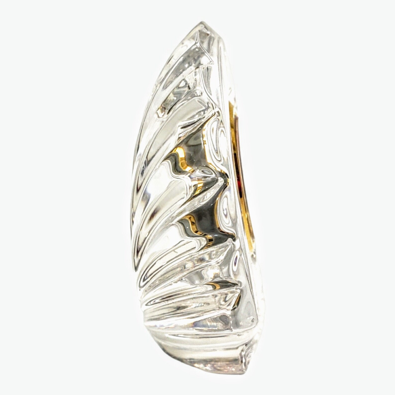 Vintage Full Lead Crystal Quartz Shell Clock Paperweight by - Etsy