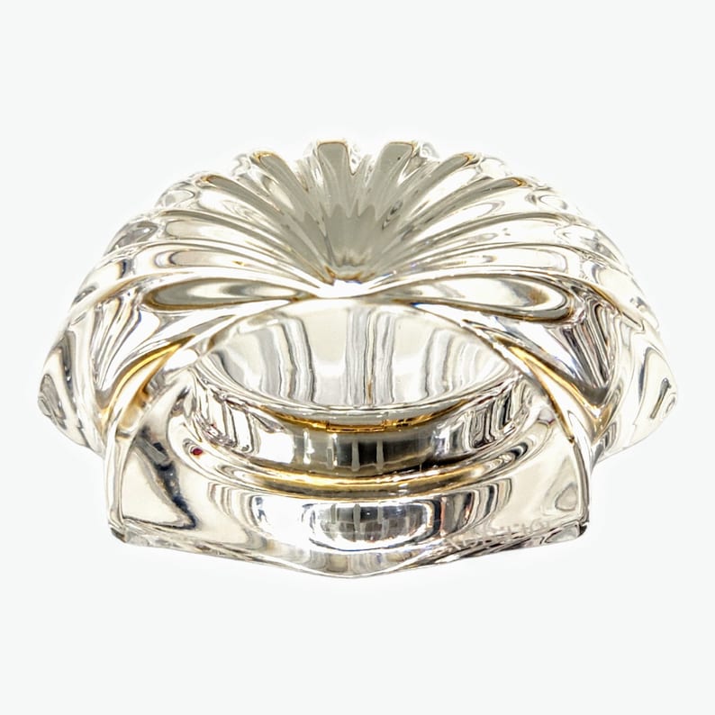 Vintage Full Lead Crystal Quartz Shell Clock Paperweight by - Etsy