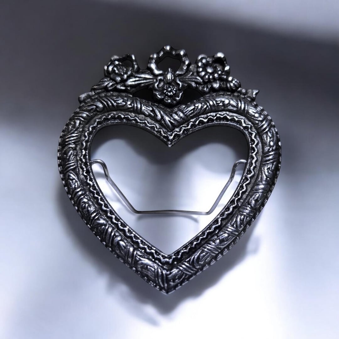 Vintage Burnes of Boston Pewter Heart Picture Frame - Victorian Style ...