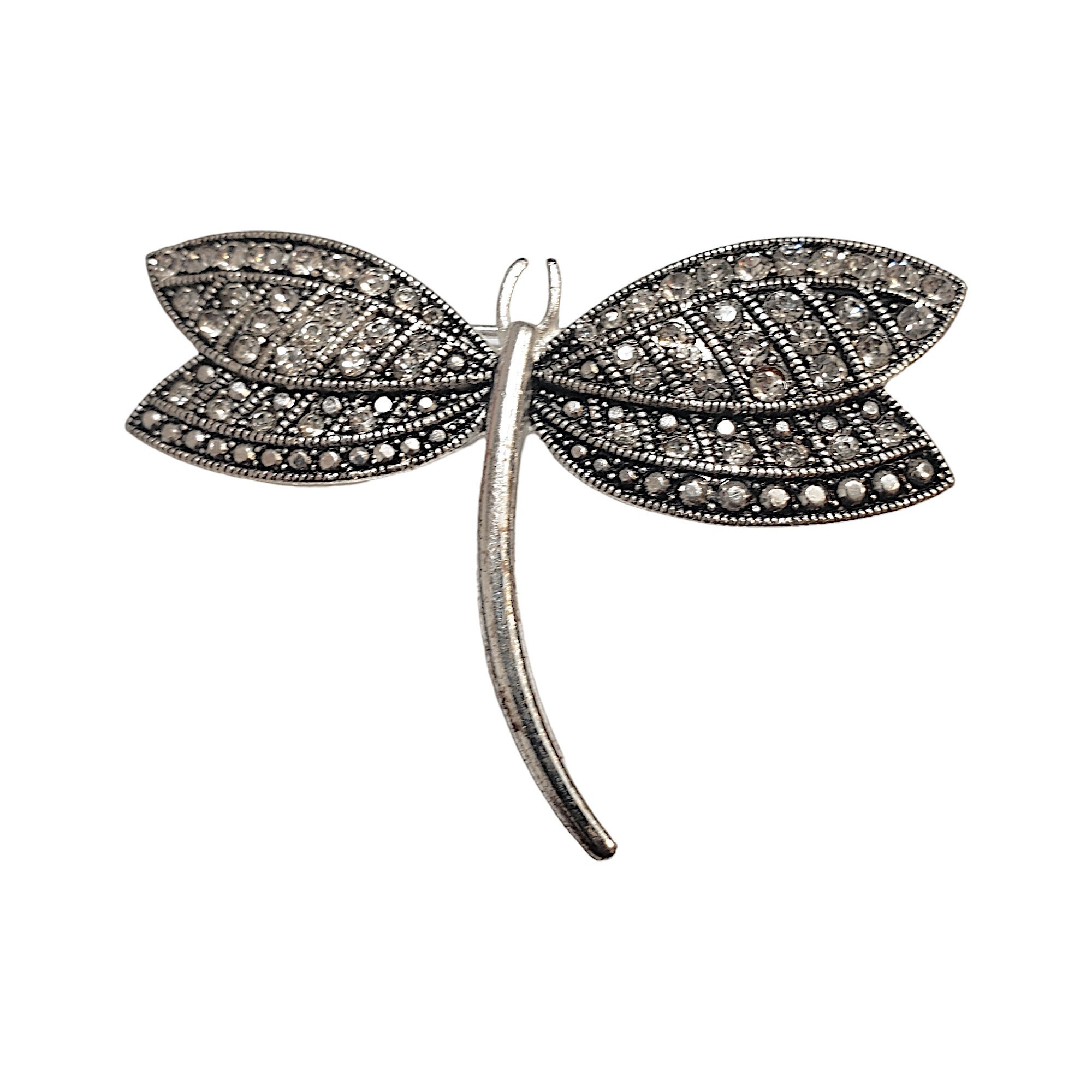 Rare Vintage 1940s Authentic Monet Silvertone Dragonfly Brooch Designer ...