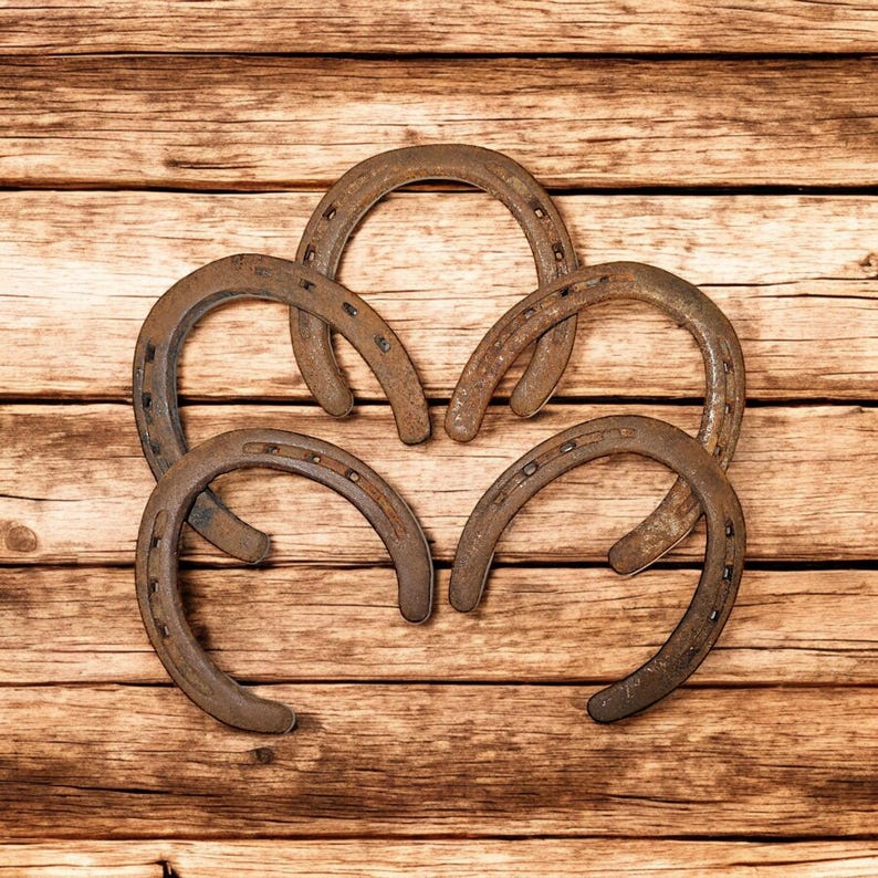 Qty1 - Vintage 1960s Rustic Diamond Hot Forged Horseshoes – Authentic ...