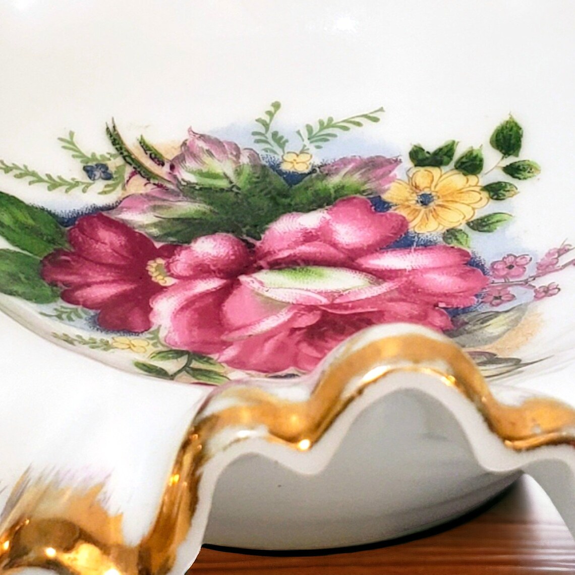 Vintage 6" Original Napco China Hand Painted Ruffled Edge Bowl ...