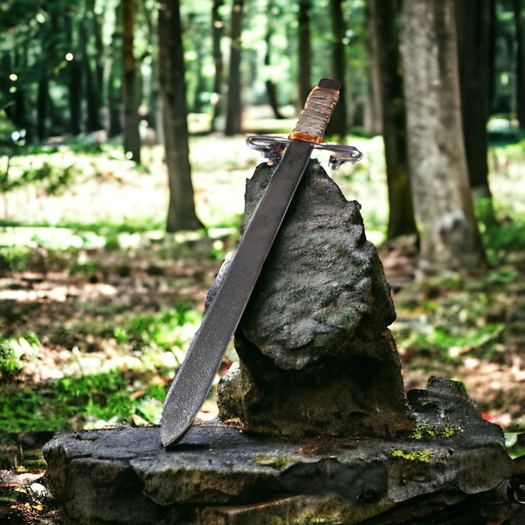 Vintage 1940s Artisan Handcrafted 16" Short Sword / Large Dagger W ...