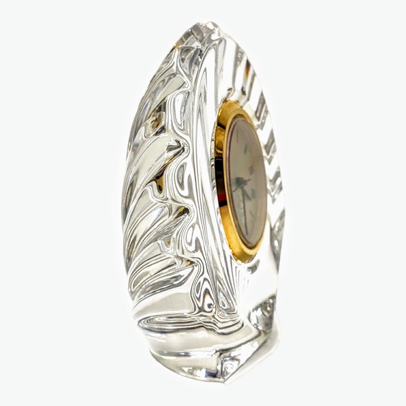 Vintage Full Lead Crystal Quartz Shell Clock Paperweight by - Etsy