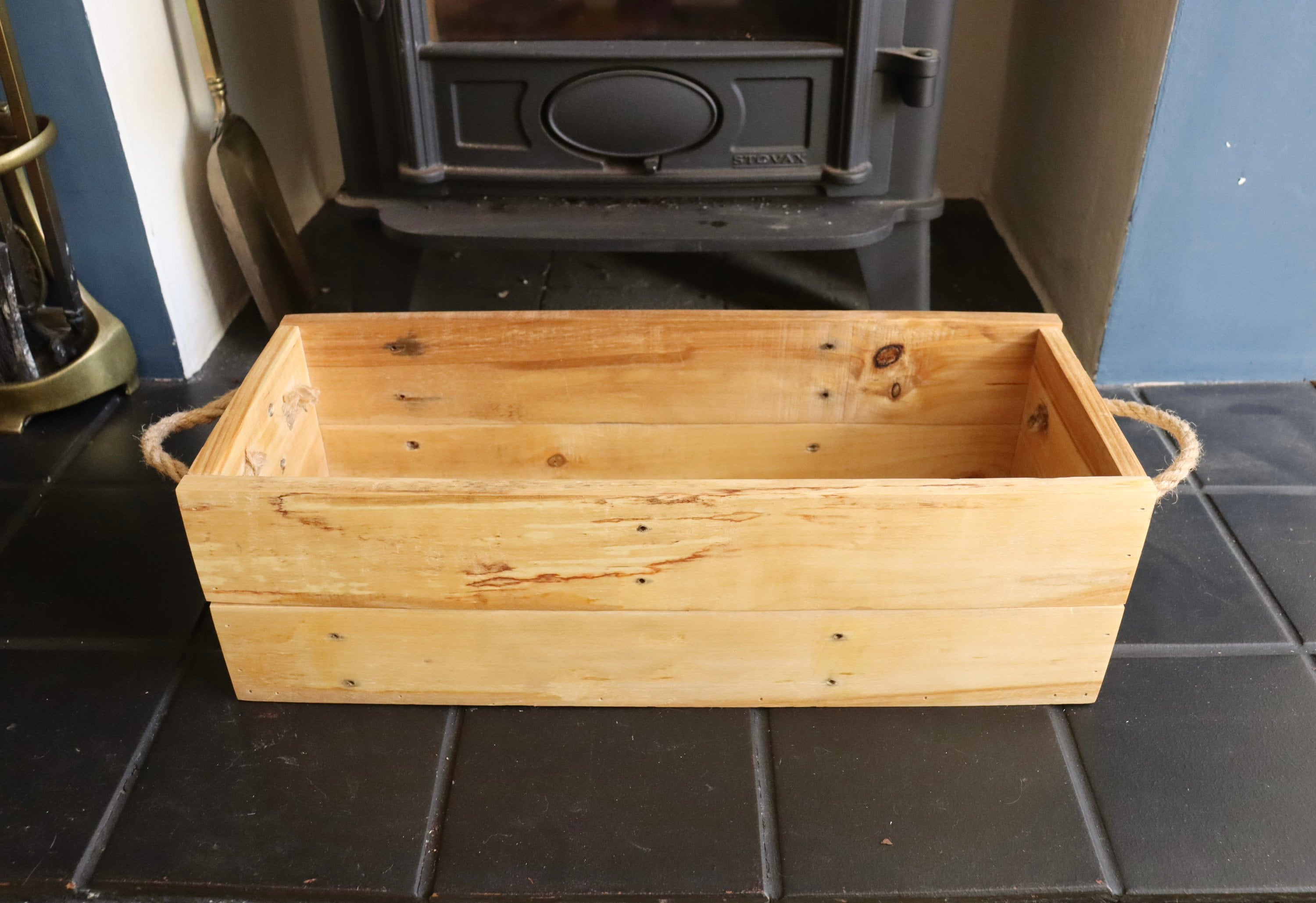 Kindling Box With Rope Handles - Etsy UK