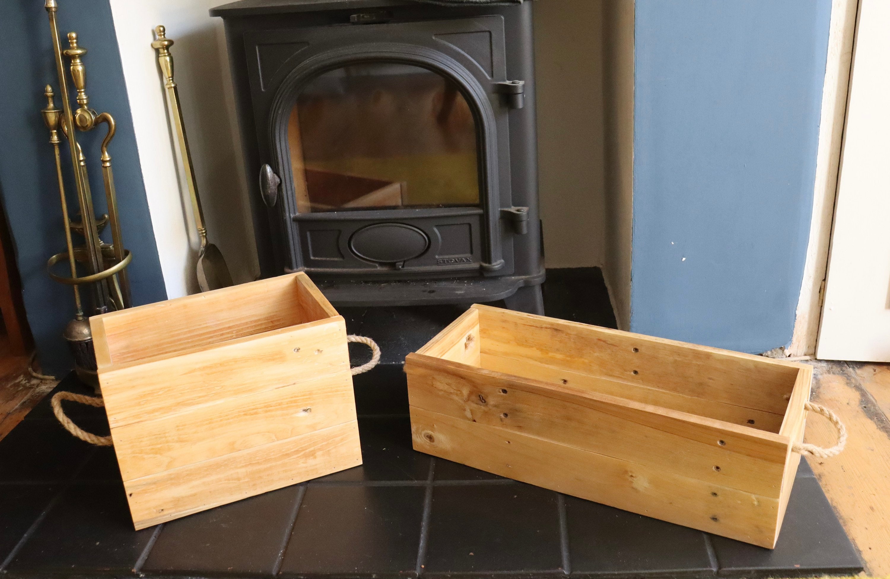Kindling Box With Rope Handles - Etsy UK