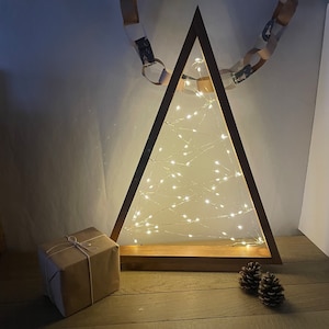 Wooden Christmas Tree With LED Lights - Etsy UK