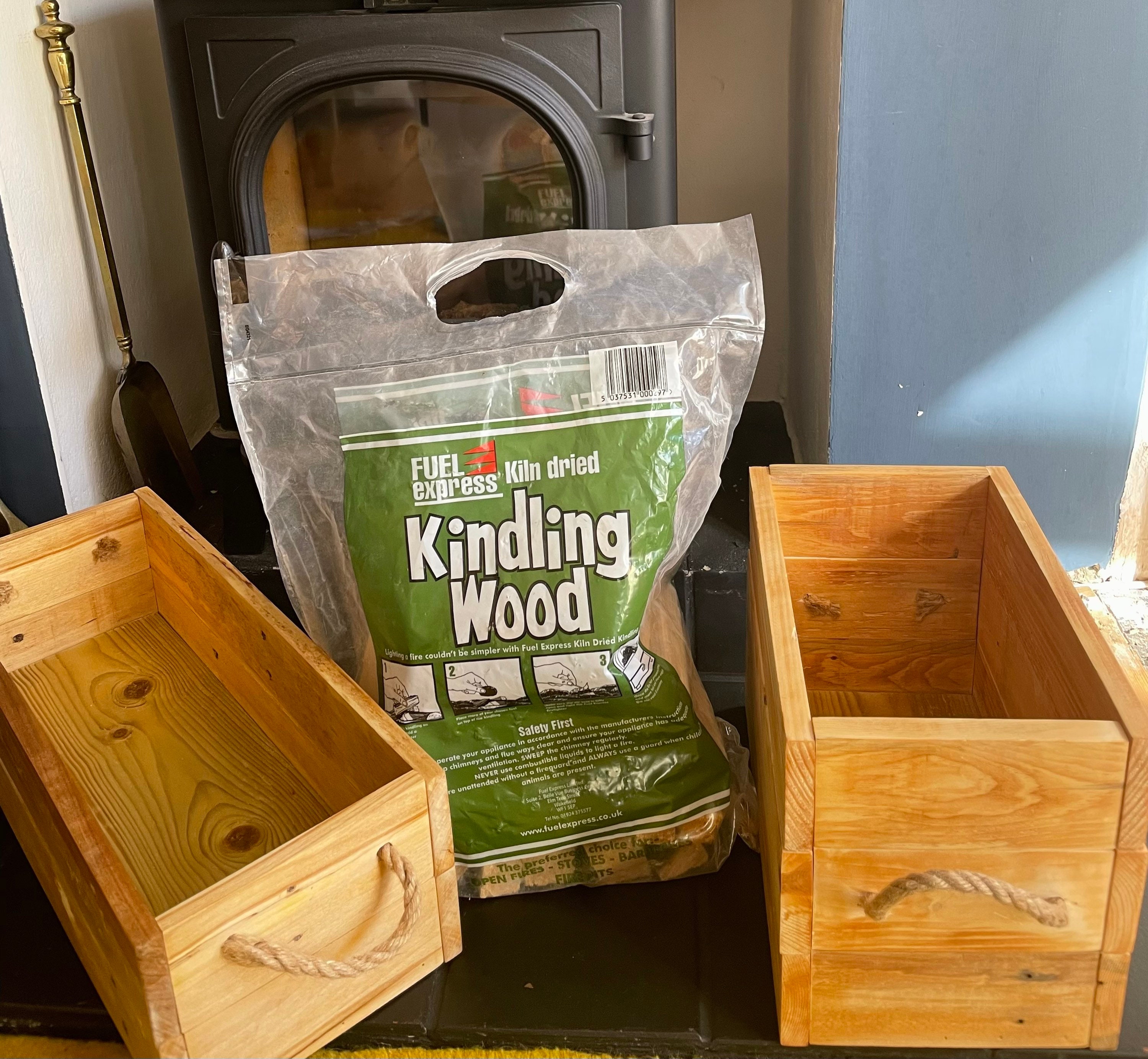 Kindling Box With Rope Handles - Etsy UK