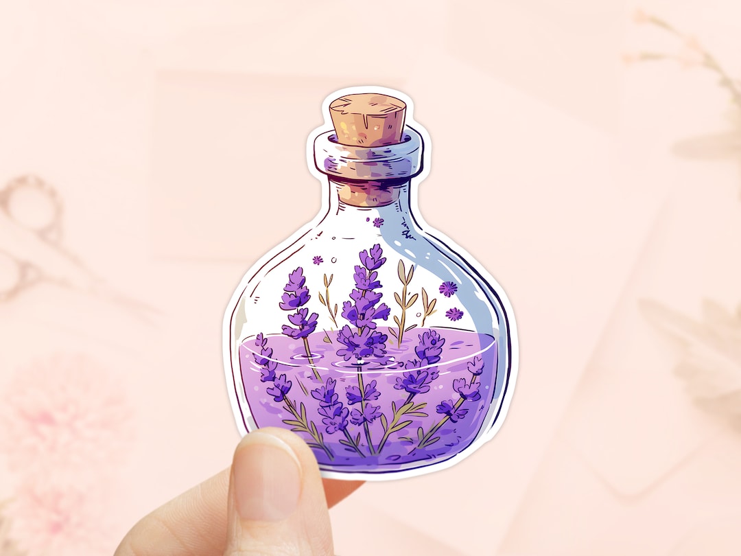Larkspur Flower Potion Sticker, July Birth Flower, Waterproof Vinyl ...
