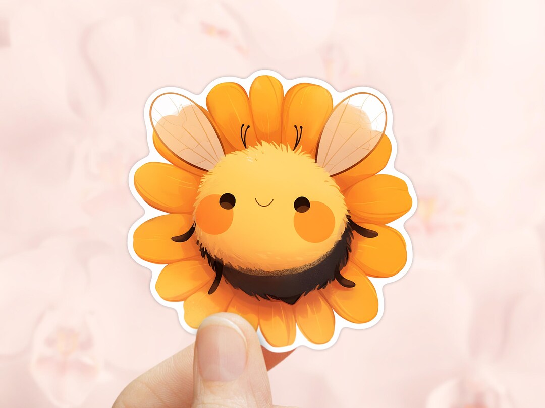 Cute Flower Bee Sticker, Journal Sticker, Nursery Bee, Waterproof Vinyl ...