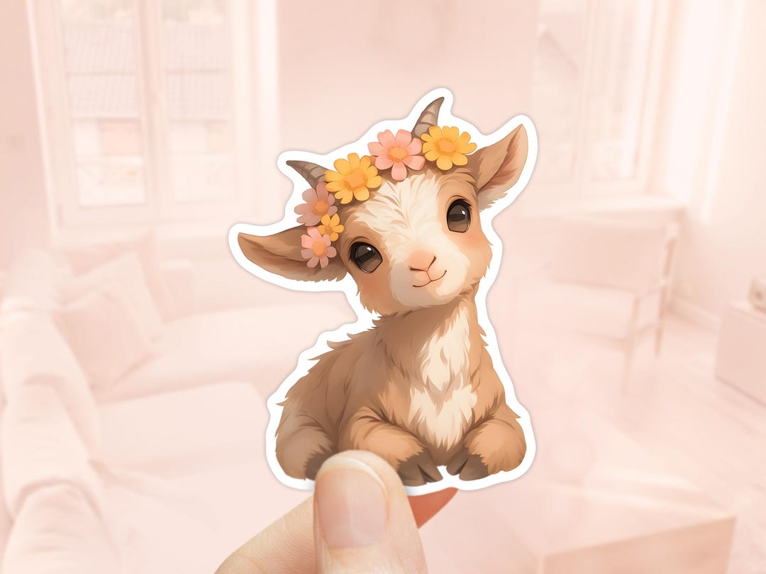 Baby Goat Sticker, Goat Stickers, Laptop Sticker, Animals Lover ...