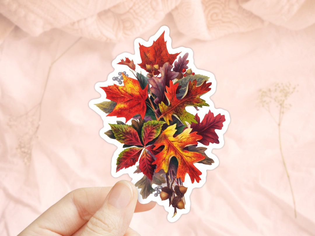 Autumn Leaves Sticker, Fall Leaves Sticker, Die Cut Sticker, Vinyl ...