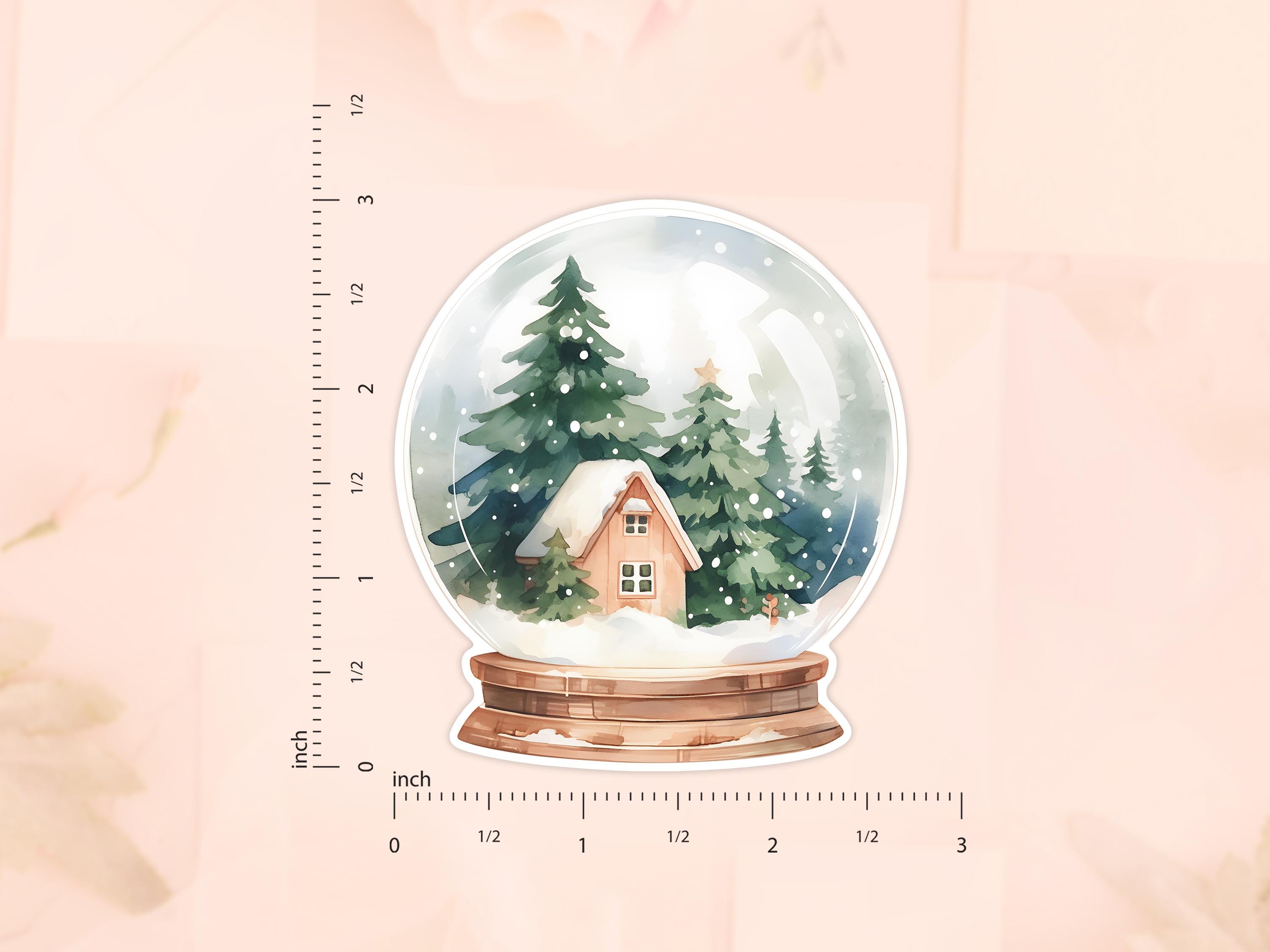 Cozy Cabin Snowglobe Sticker, Waterproof Vinyl, Cottagecore, Winter ...