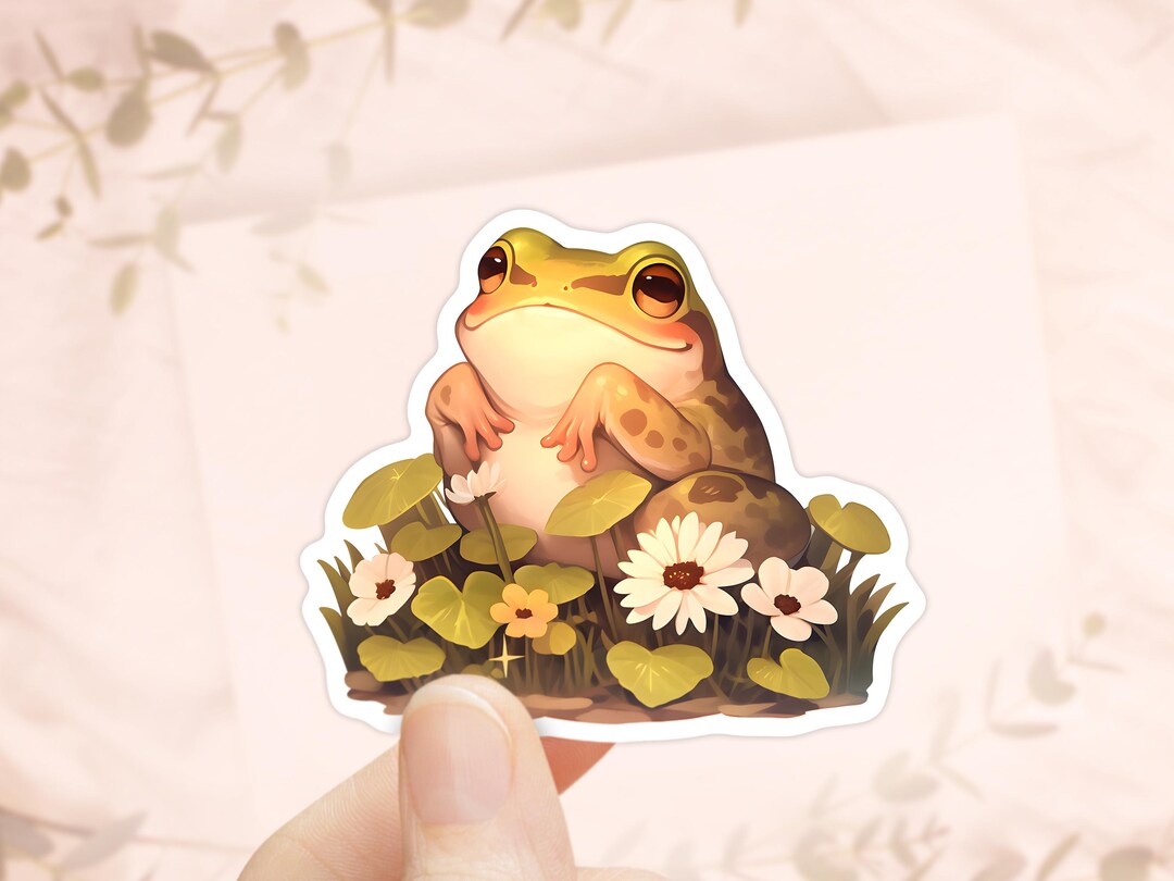 Frog in Swamp Sticker, Tumbler Sticker, Cute Animals Stickers, Vinyl ...