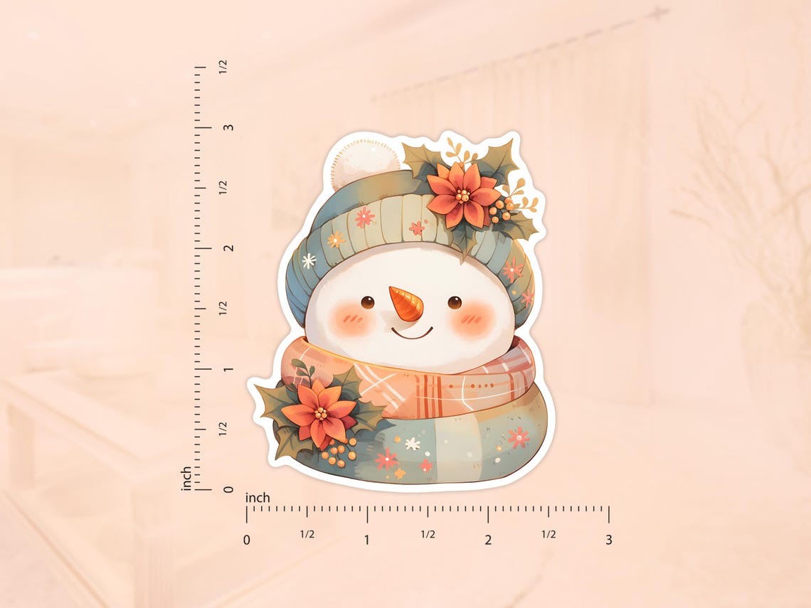 Cute Snowman Sticker, Christmas Stickers, Waterproof Vinyl, Snowman ...