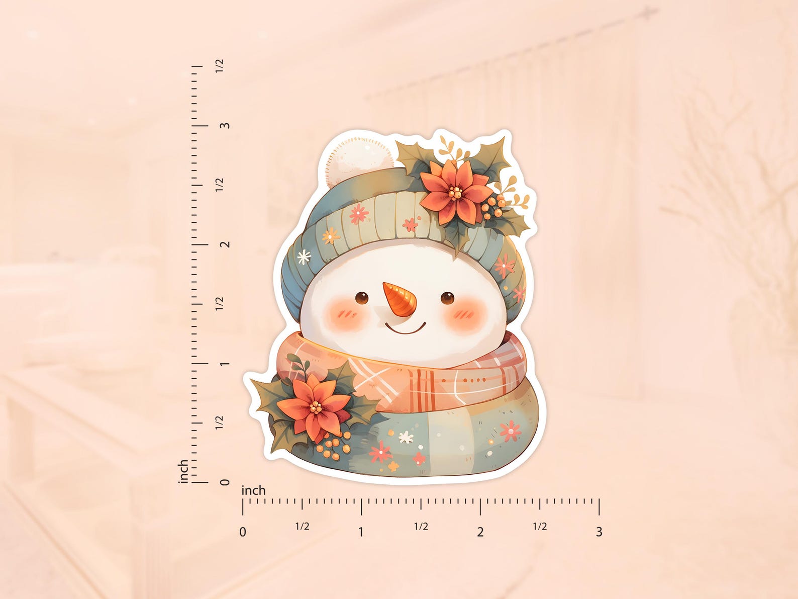 Cute Snowman Sticker, Christmas Stickers, Waterproof Vinyl, Snowman ...