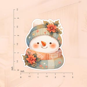 Cute Snowman Sticker, Christmas Stickers, Waterproof Vinyl, Snowman ...