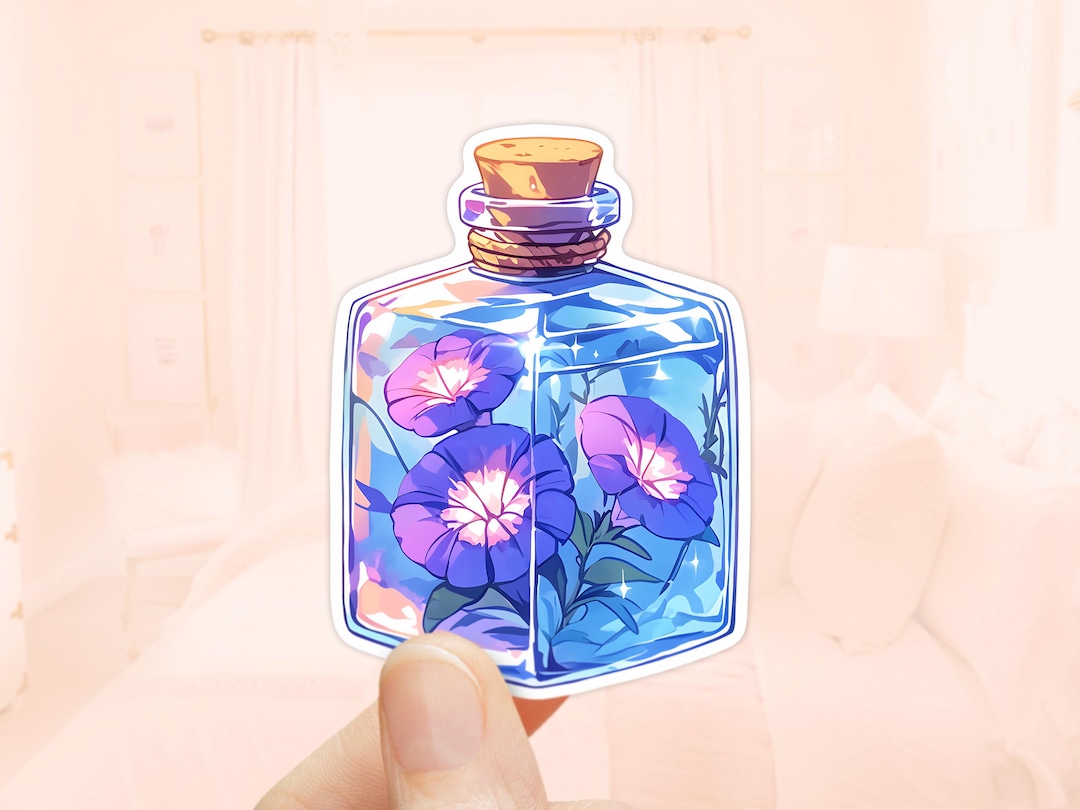 Morning Glory Flowers Potion Sticker, September Birth Flower ...