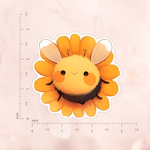 Cute Flower Bee Sticker, Journal Sticker, Nursery Bee, Waterproof Vinyl ...