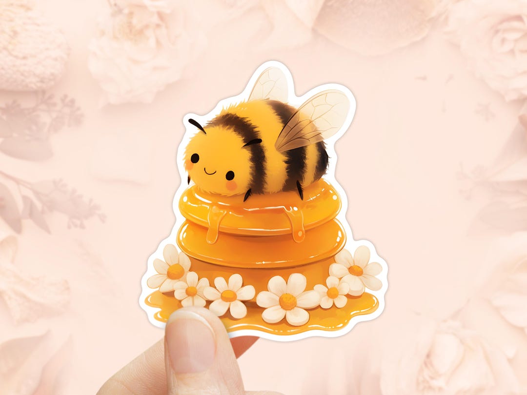Floral Bee Beehive Sticker, Journal Sticker, Nursery Bee, Waterproof ...