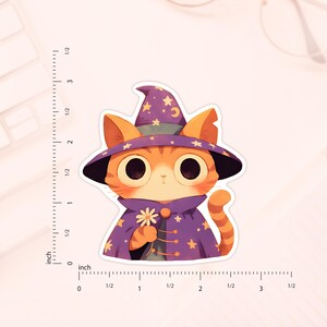 Wizard Cat Sticker, Vinyl Waterproof Sticker, Halloween Stickers ...